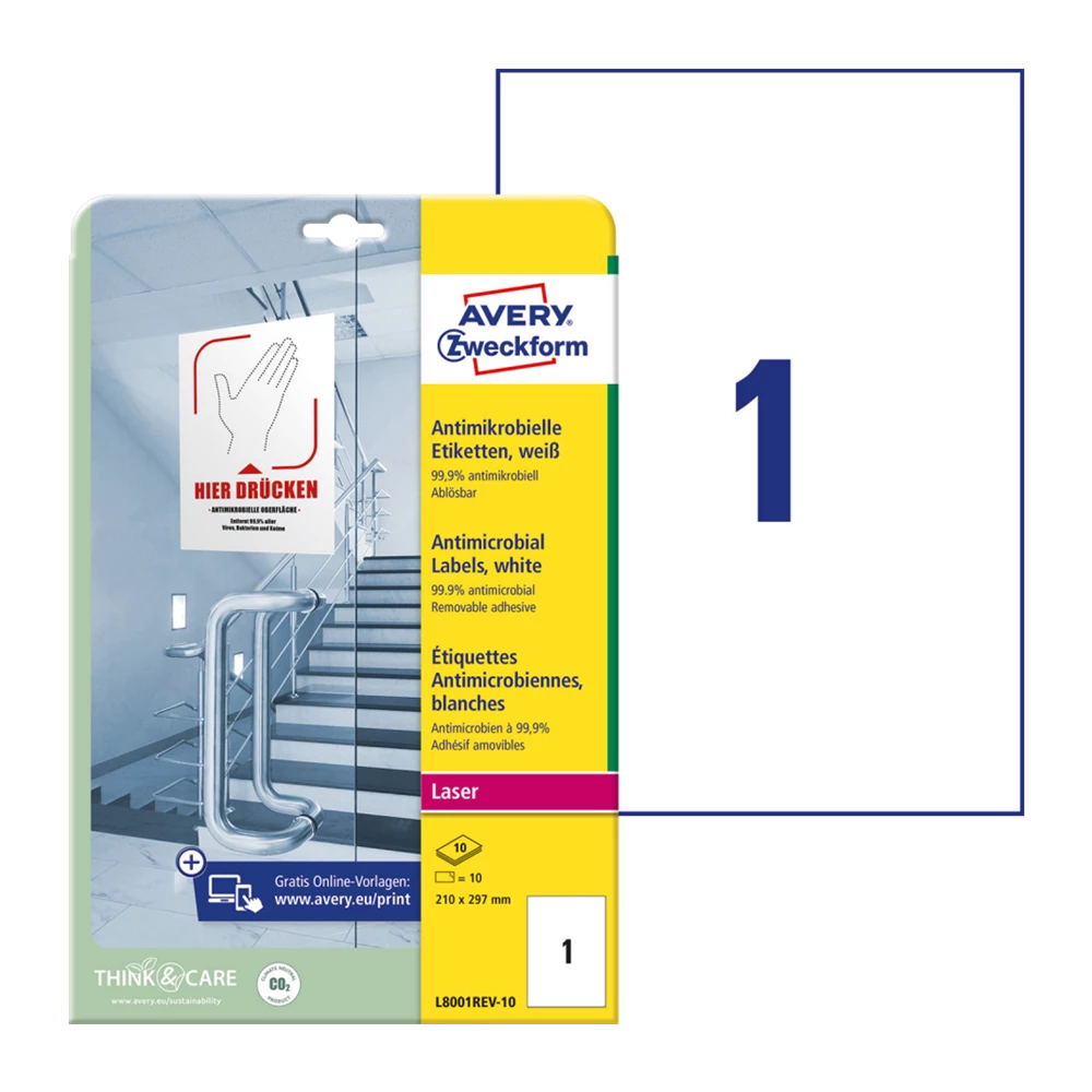 210 mm x 297 mm Műanyag Íves etikett címke Avery Zweckform Fehér ( 10 ...